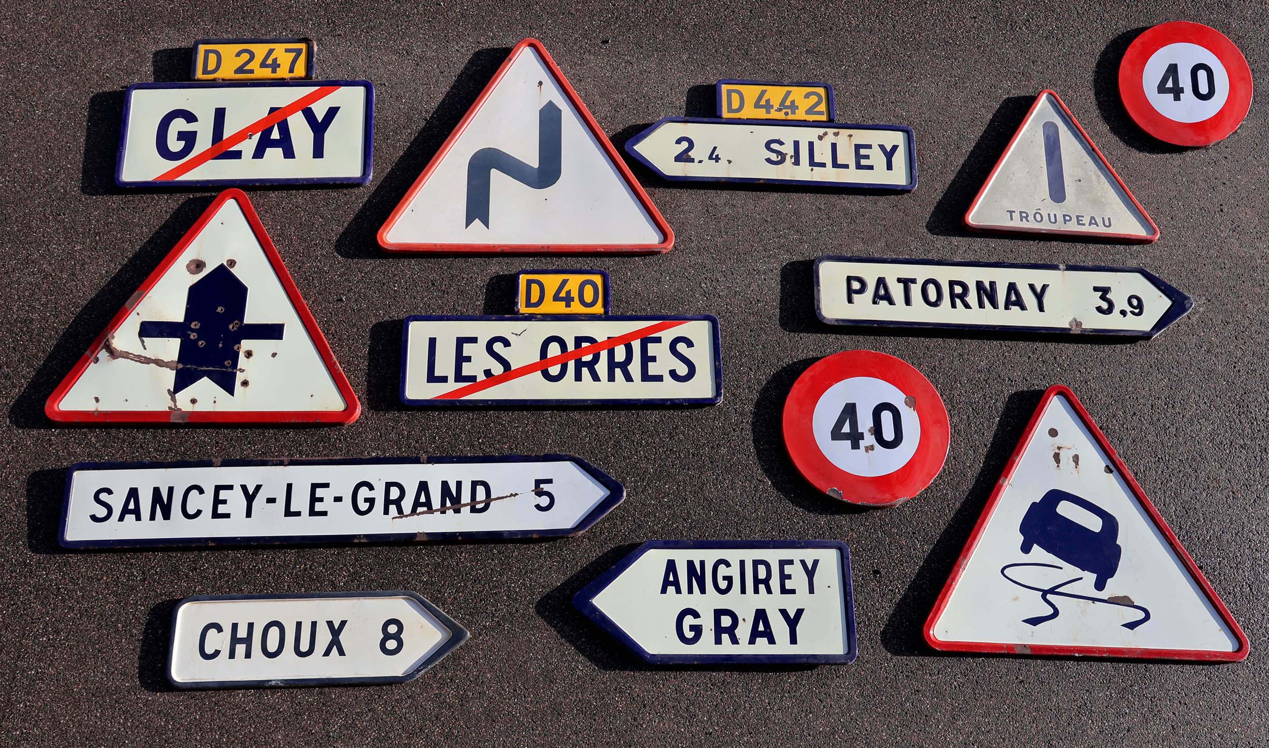 Signalisation routière Française ancienne - 20th Schulé Antiquités ...